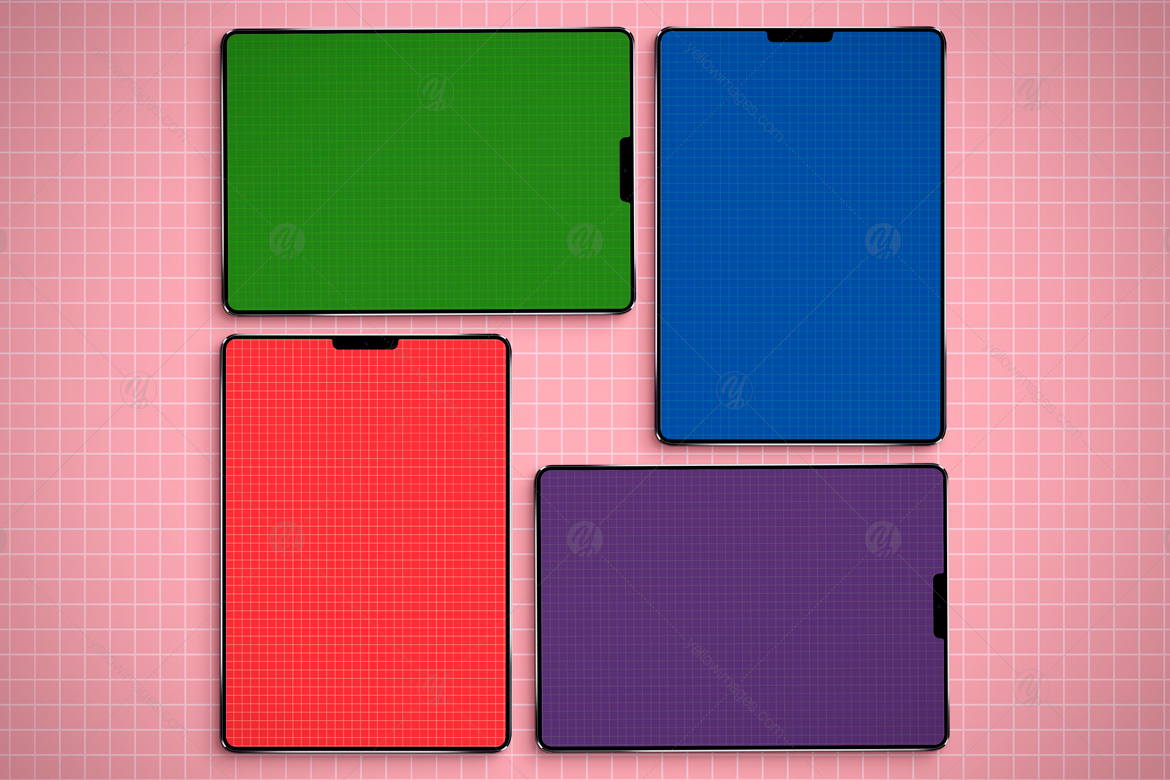 Pad X Mockup on Yellow Images Creative Store