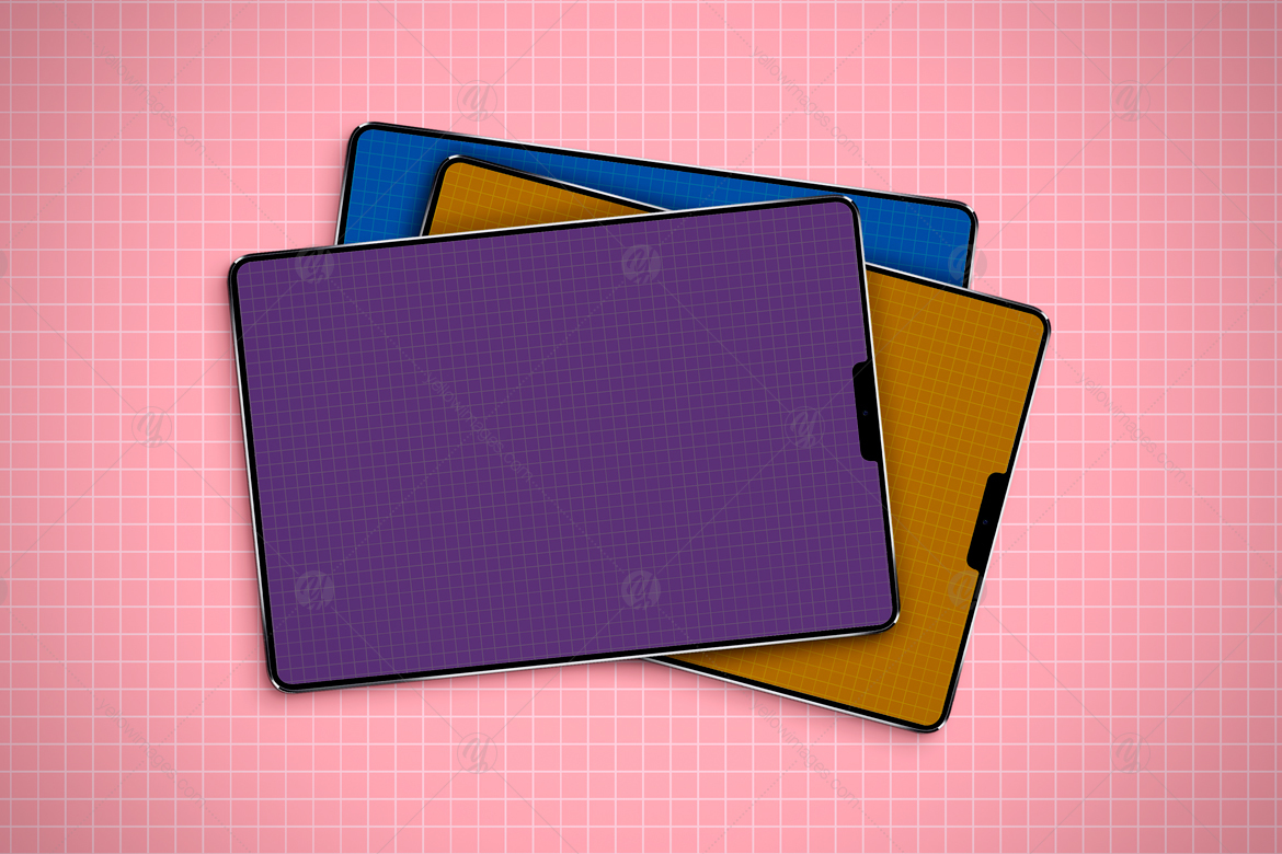 Pad X Mockup on Yellow Images Creative Store