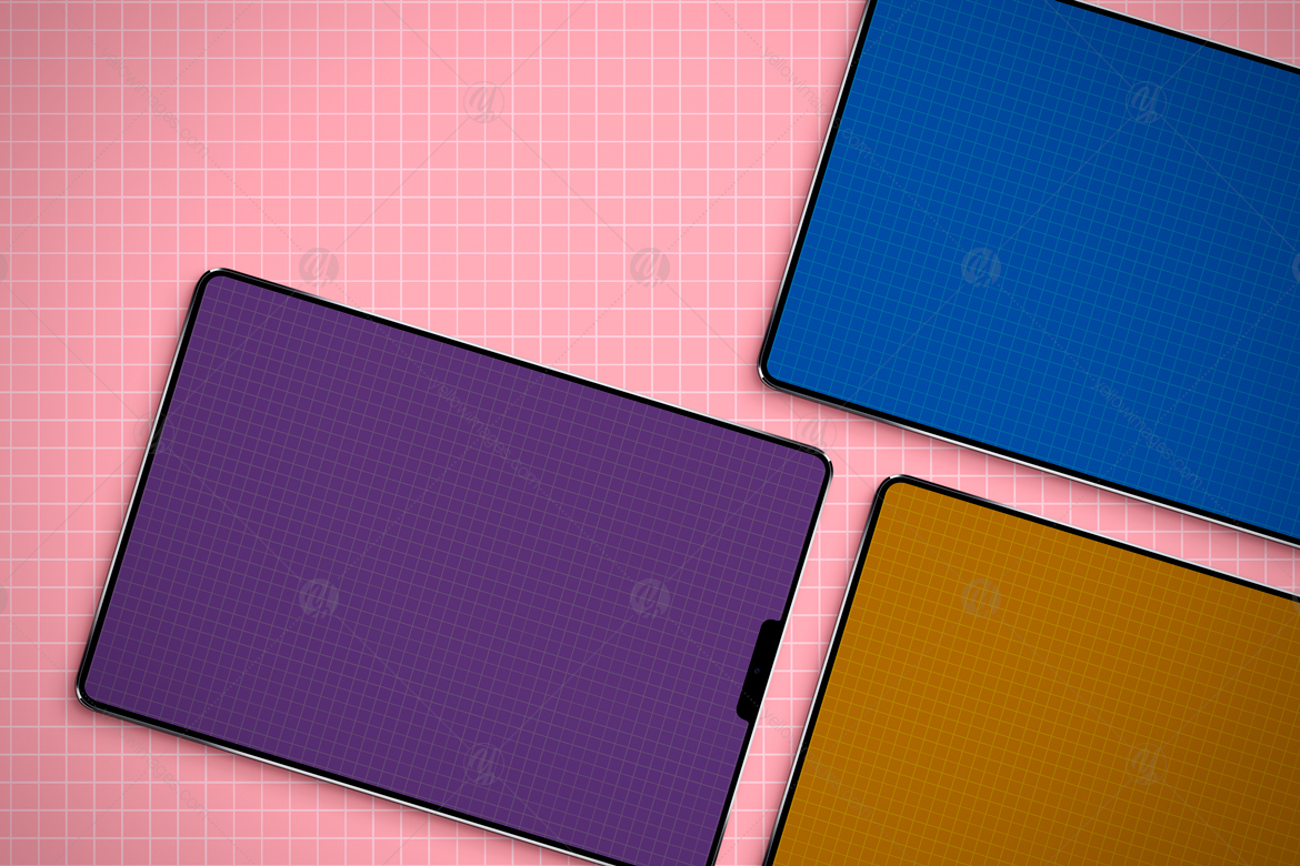 Pad X Mockup on Yellow Images Creative Store