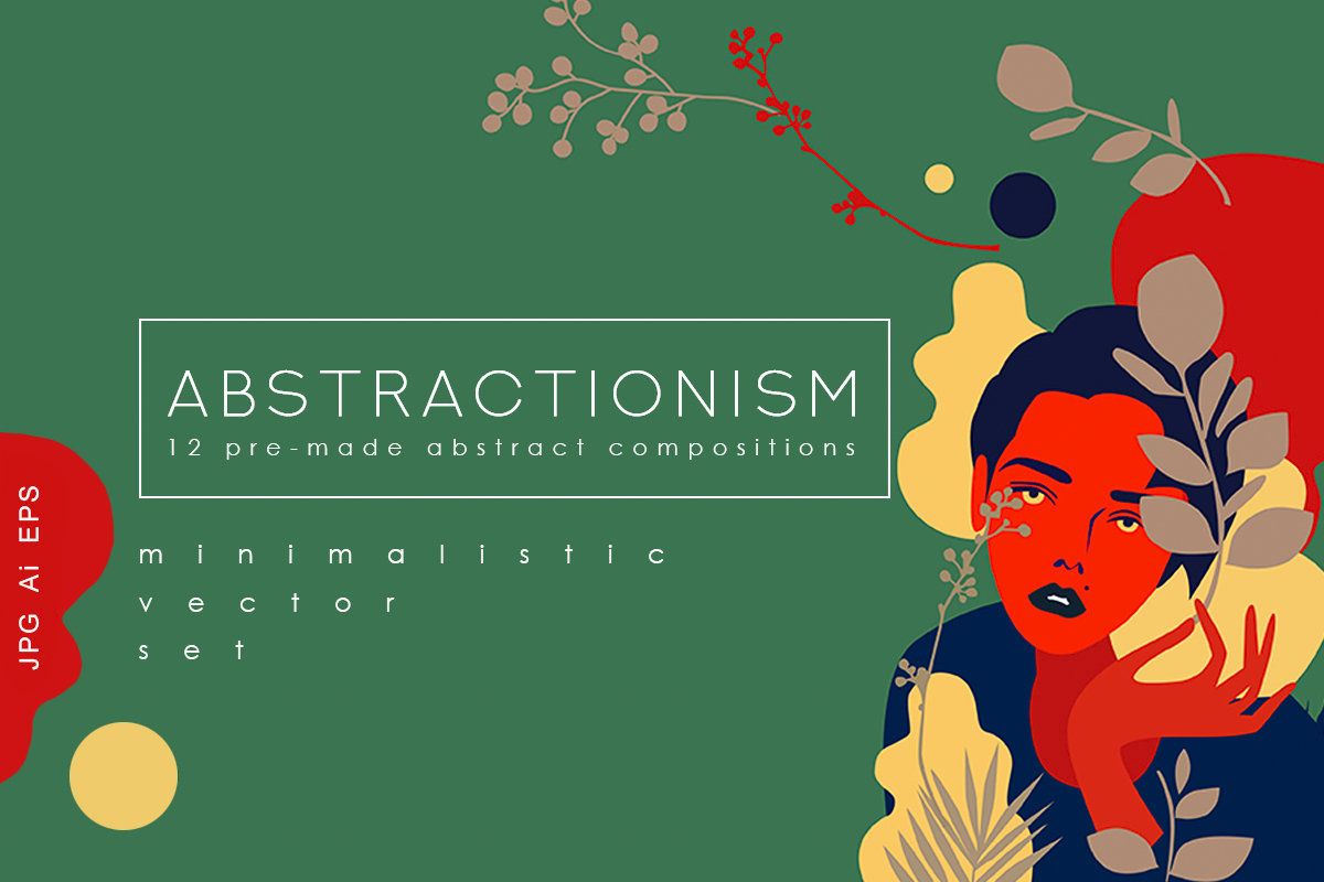 Abstractionism Graphic Set on Yellow Images Creative Store
