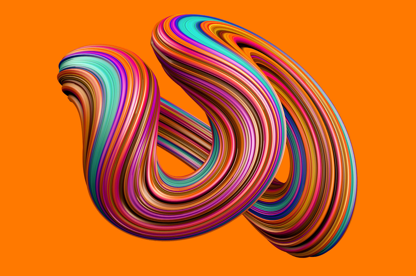 Twist: Swirling 3D Shapes on Yellow Images Creative Store