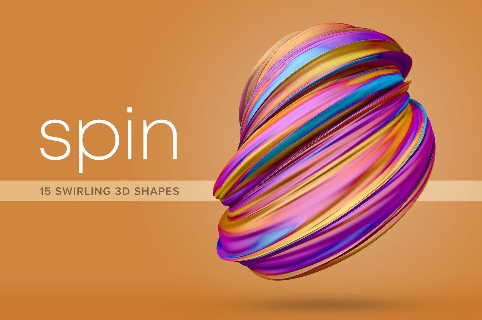 Spin: Dynamic 3D Shapes on Yellow Images Creative Store