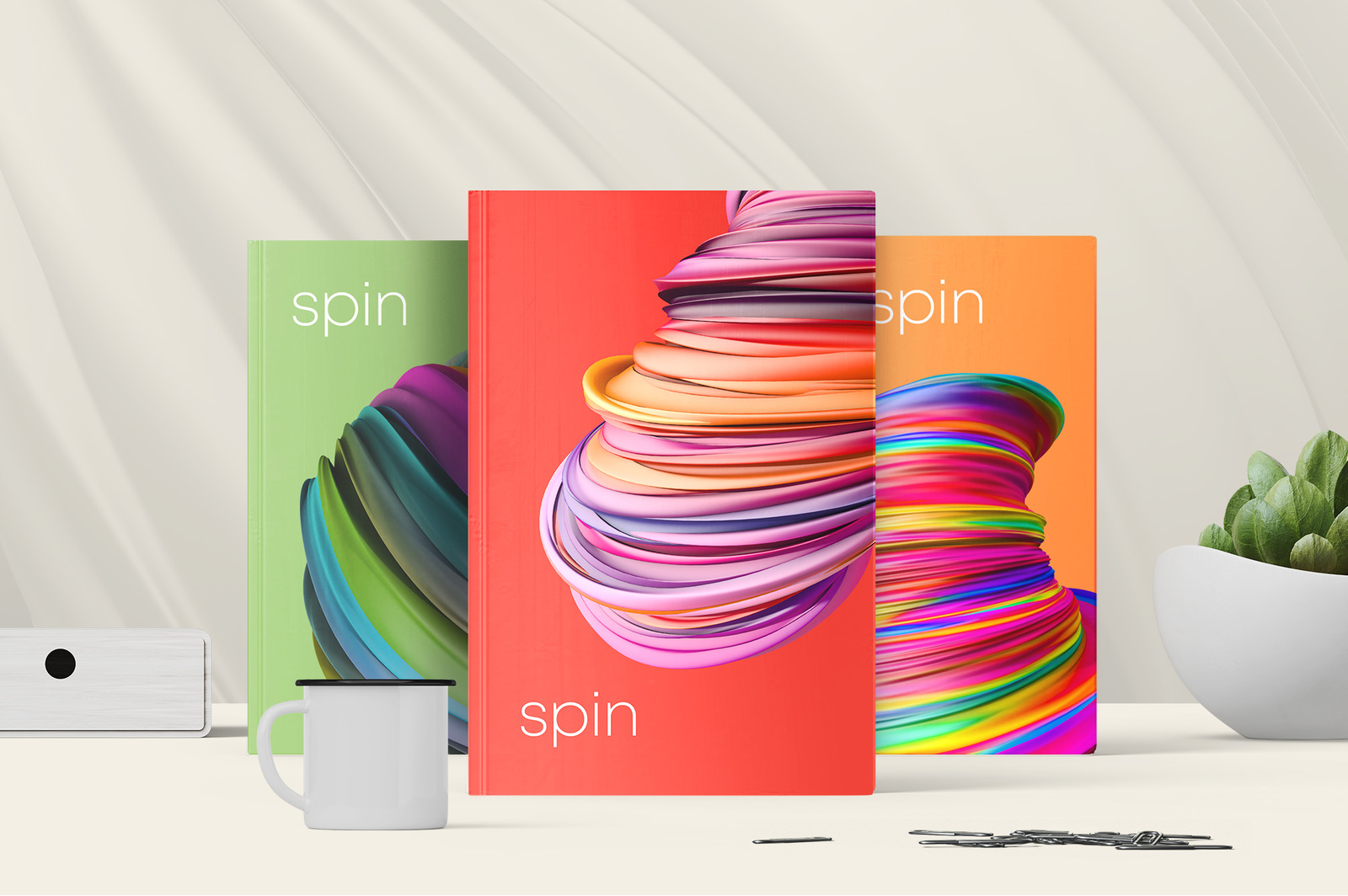 Spin: Dynamic 3D Shapes on Yellow Images Creative Store