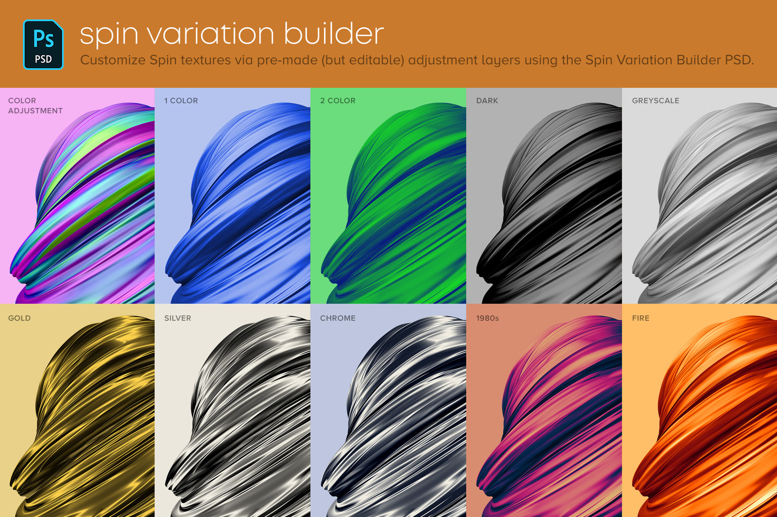 Spin: Dynamic 3D Shapes on Yellow Images Creative Store