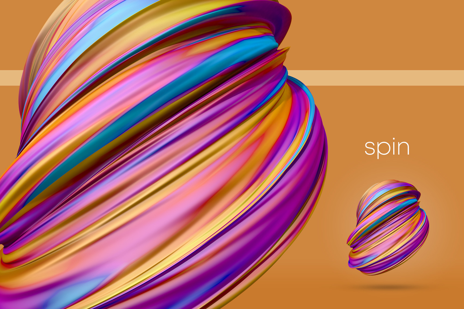 Spin: Dynamic 3D Shapes on Yellow Images Creative Store