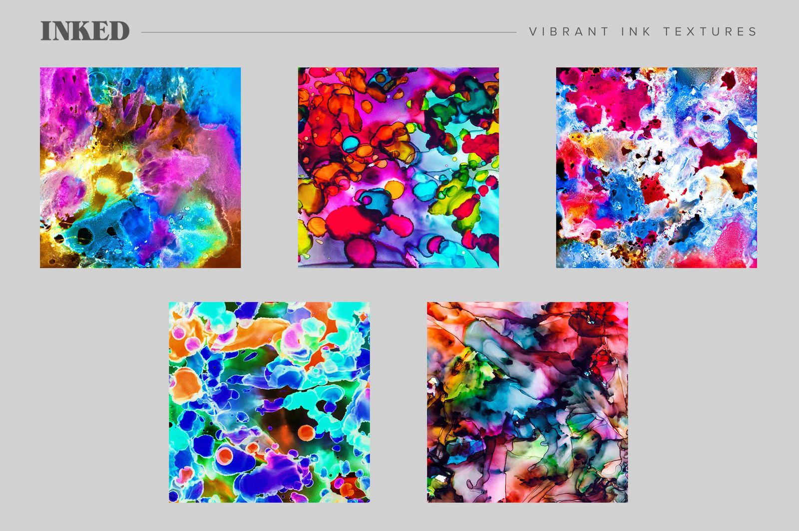 Inked: Abstract Ink Textures on Yellow Images Creative Store