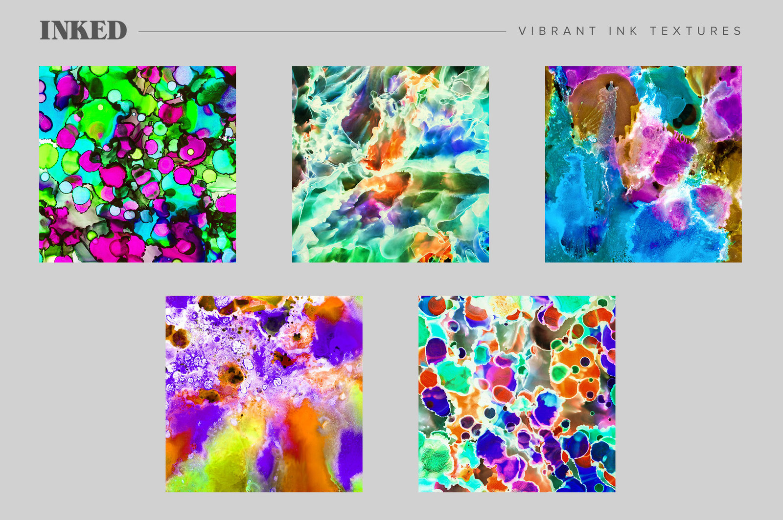 Inked: Abstract Ink Textures on Yellow Images Creative Store