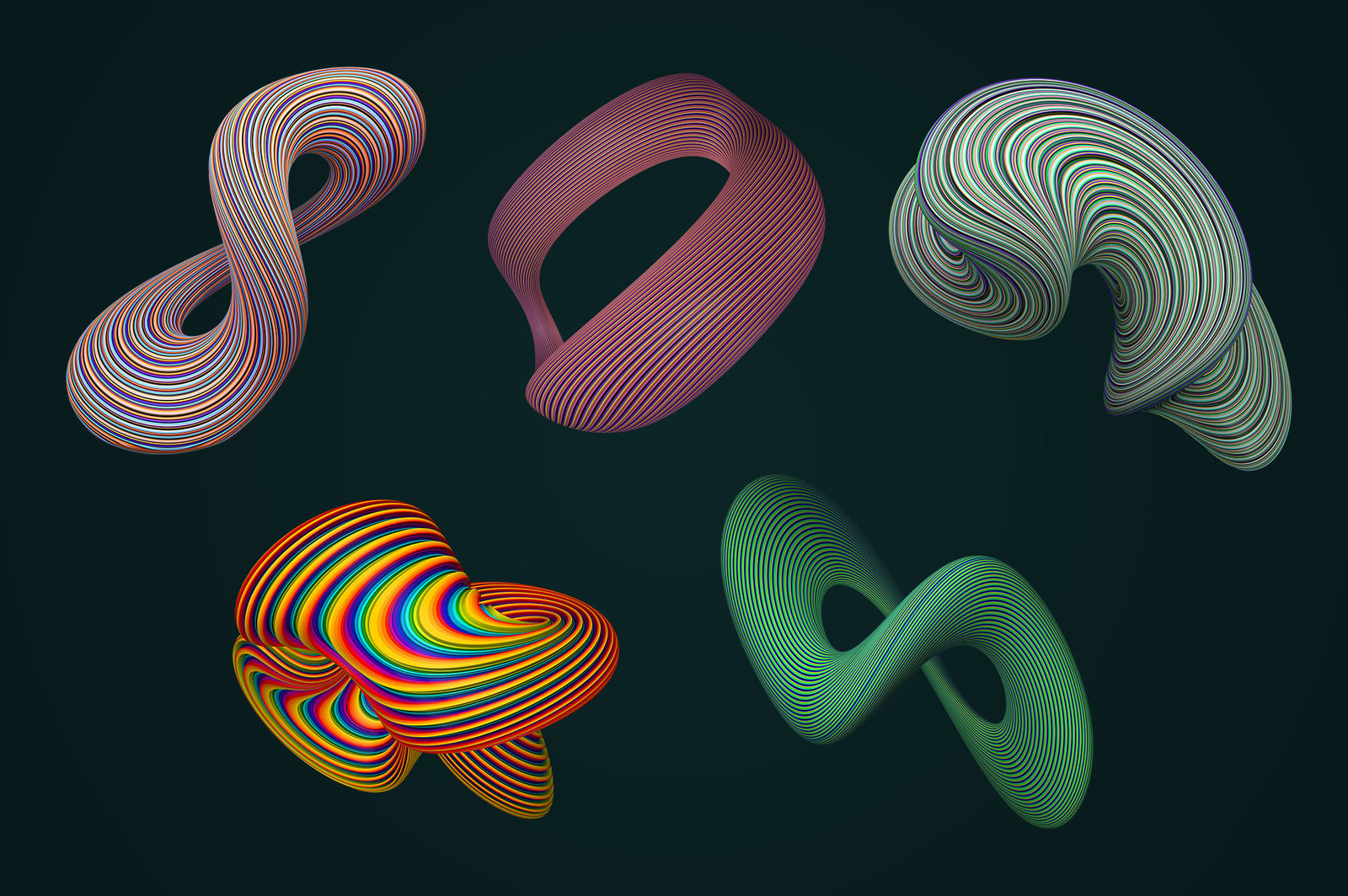 Coiled: Dynamic 3D Shapes on Yellow Images Creative Store