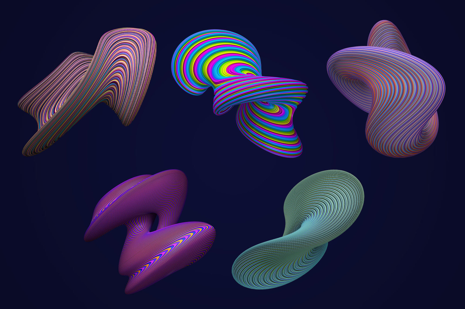 Coiled: Dynamic 3D Shapes on Yellow Images Creative Store
