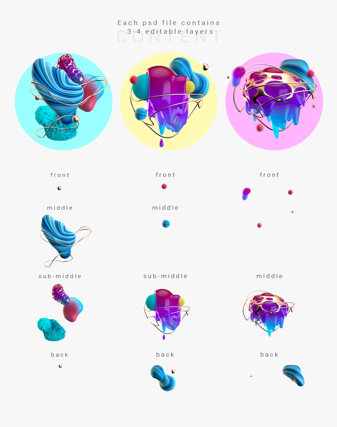 Set of graphic elements “Focus” on Yellow Images Creative Store