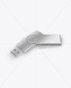 Open Metallic USB Flash Drive Mockup - Halfside View (High-Angle Shot ...