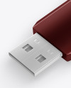 Open Metallic USB Flash Drive Mockup - Halfside View (High-Angle Shot ...