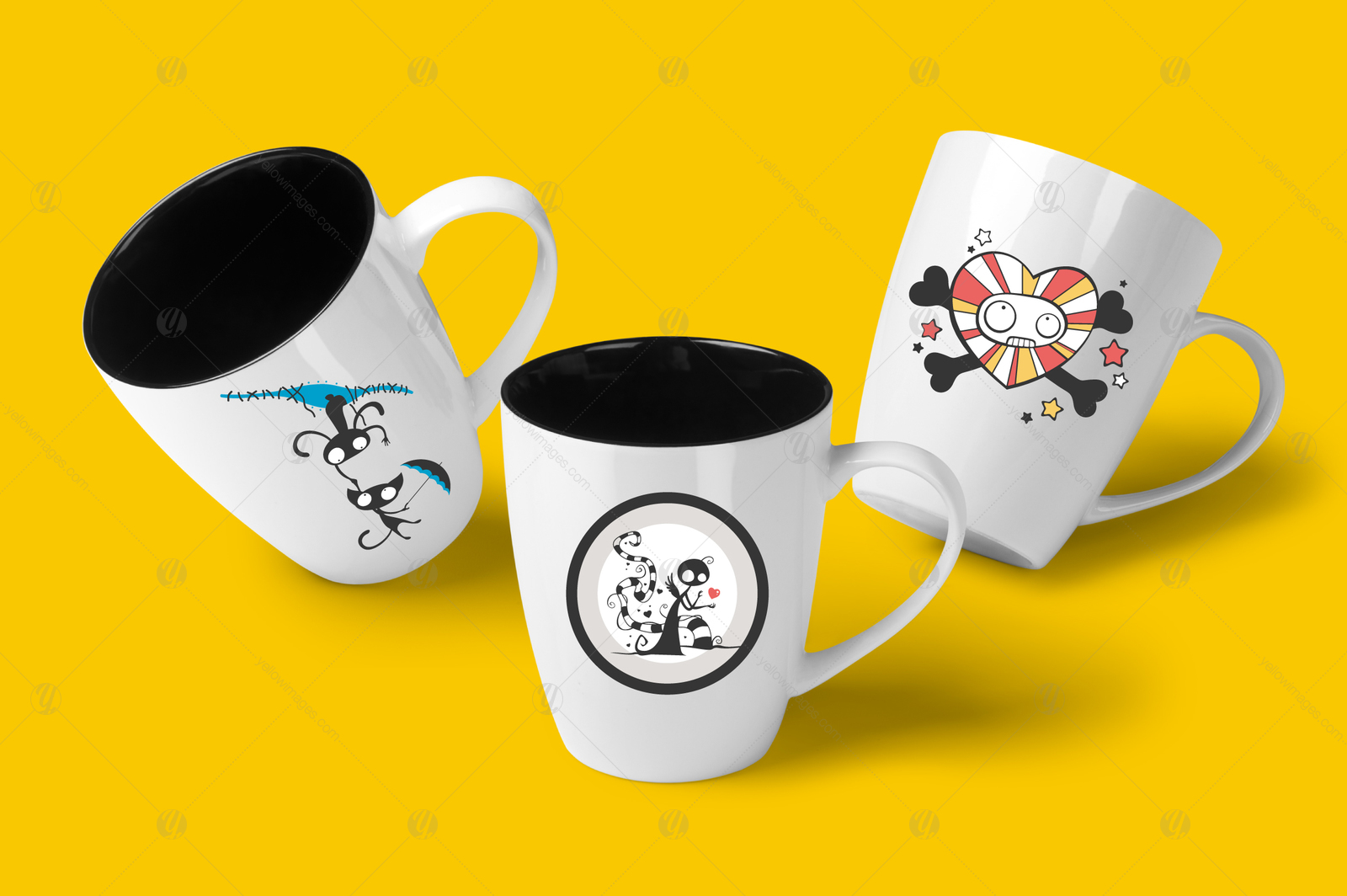 Vector Cartoon Bundle on Yellow Images Creative Store