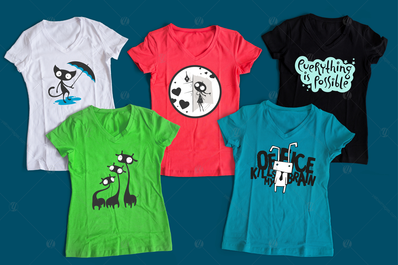 Vector Cartoon Bundle on Yellow Images Creative Store