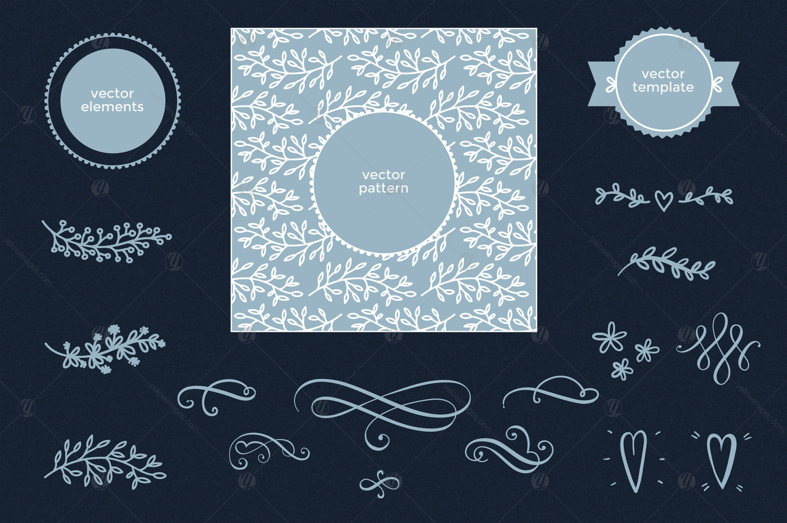 Vector Calligraphy Collection on Yellow Images Creative Store