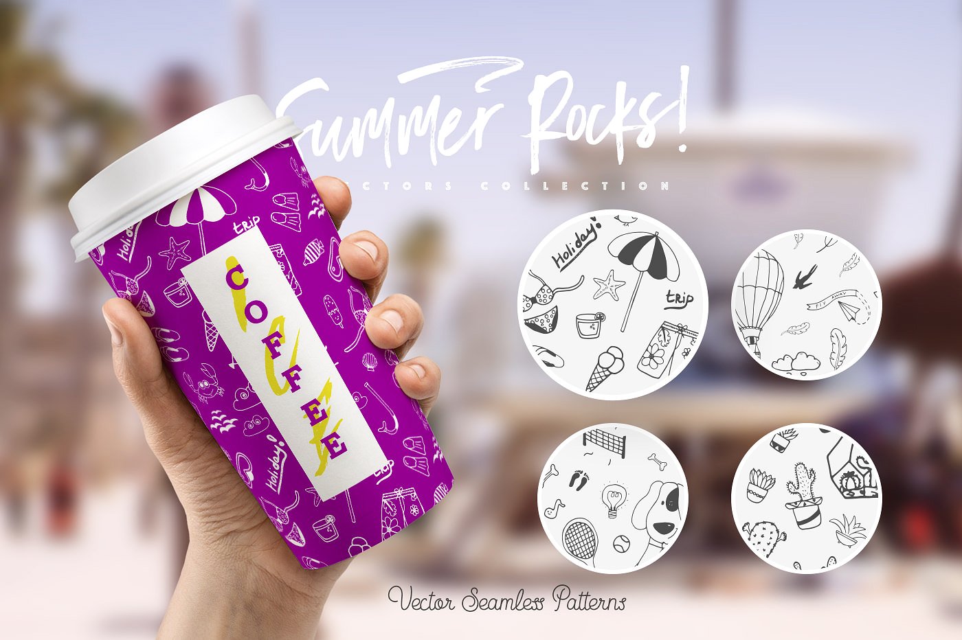Summer Rocks! Vectors Collection on Yellow Images Creative Store